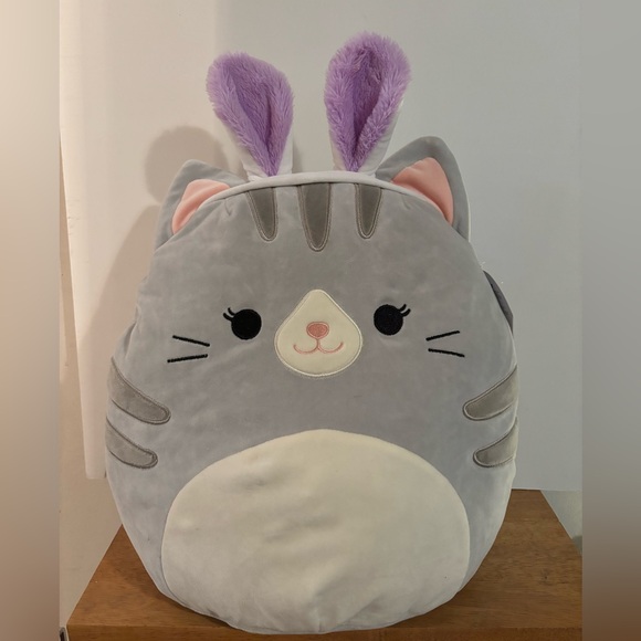 Toys | Squishmallows Tally Grey 223 Cat With Bunny Ears Easter Nwt 14 ...